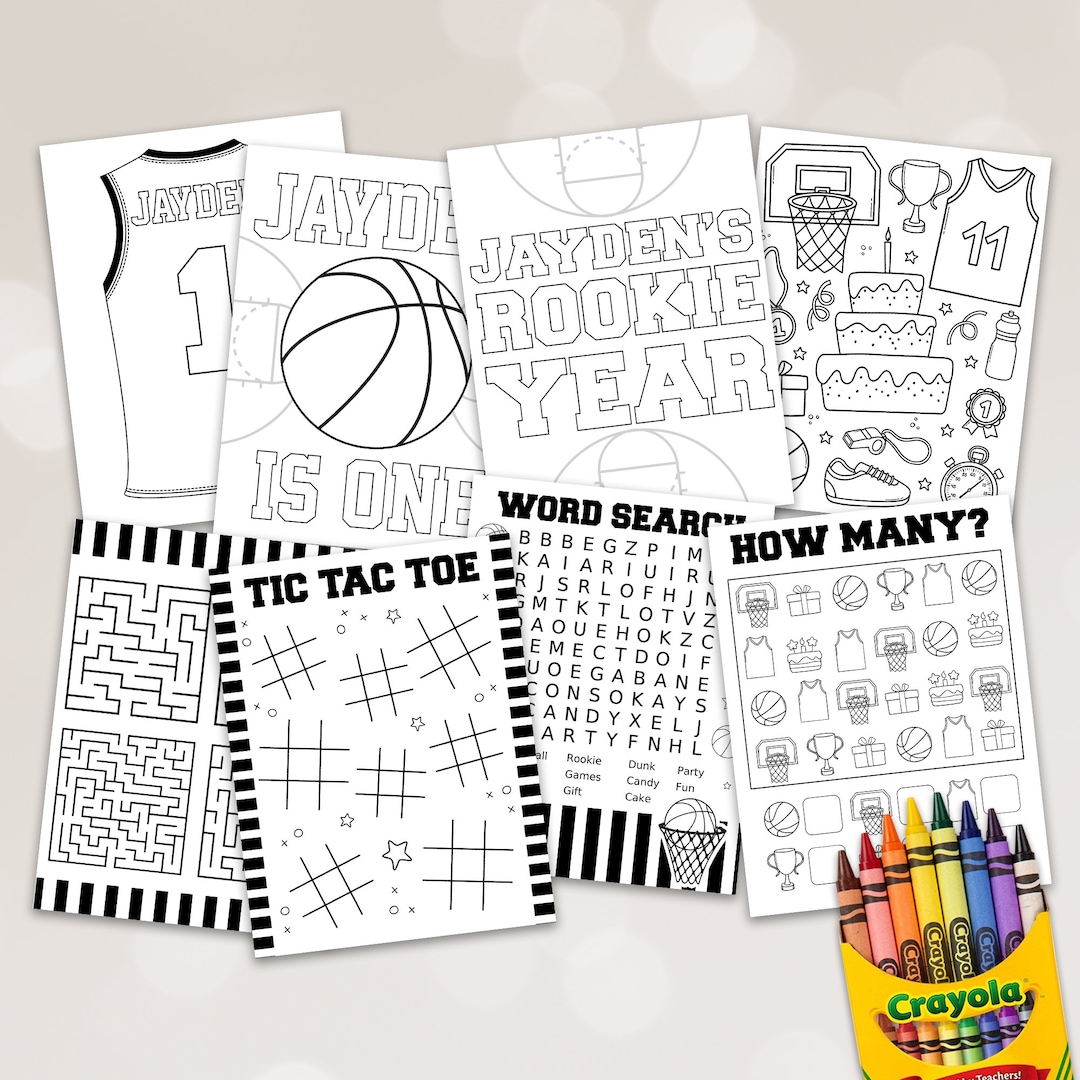 Basketball Party Coloring Pages Basketball Activity Pages Basketball ...