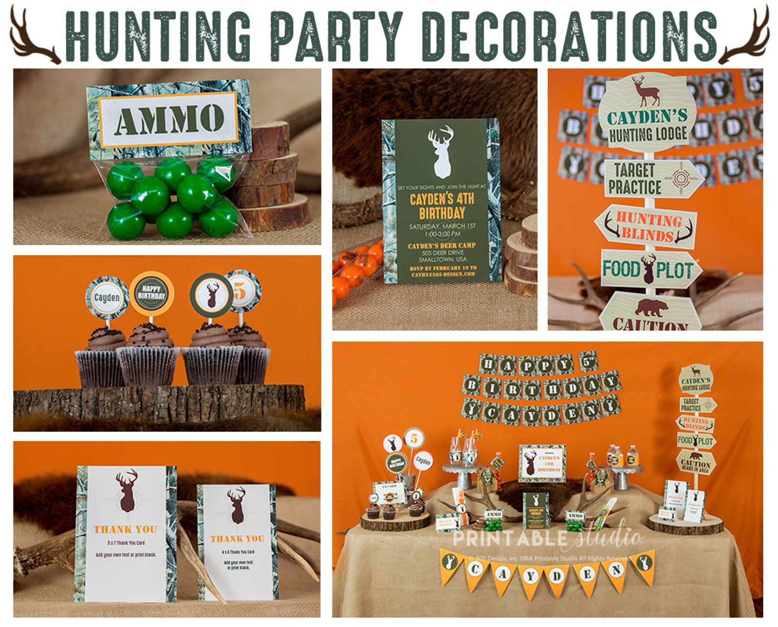 Hunting Party Decorations Instant Download Hunting Birthday - Etsy