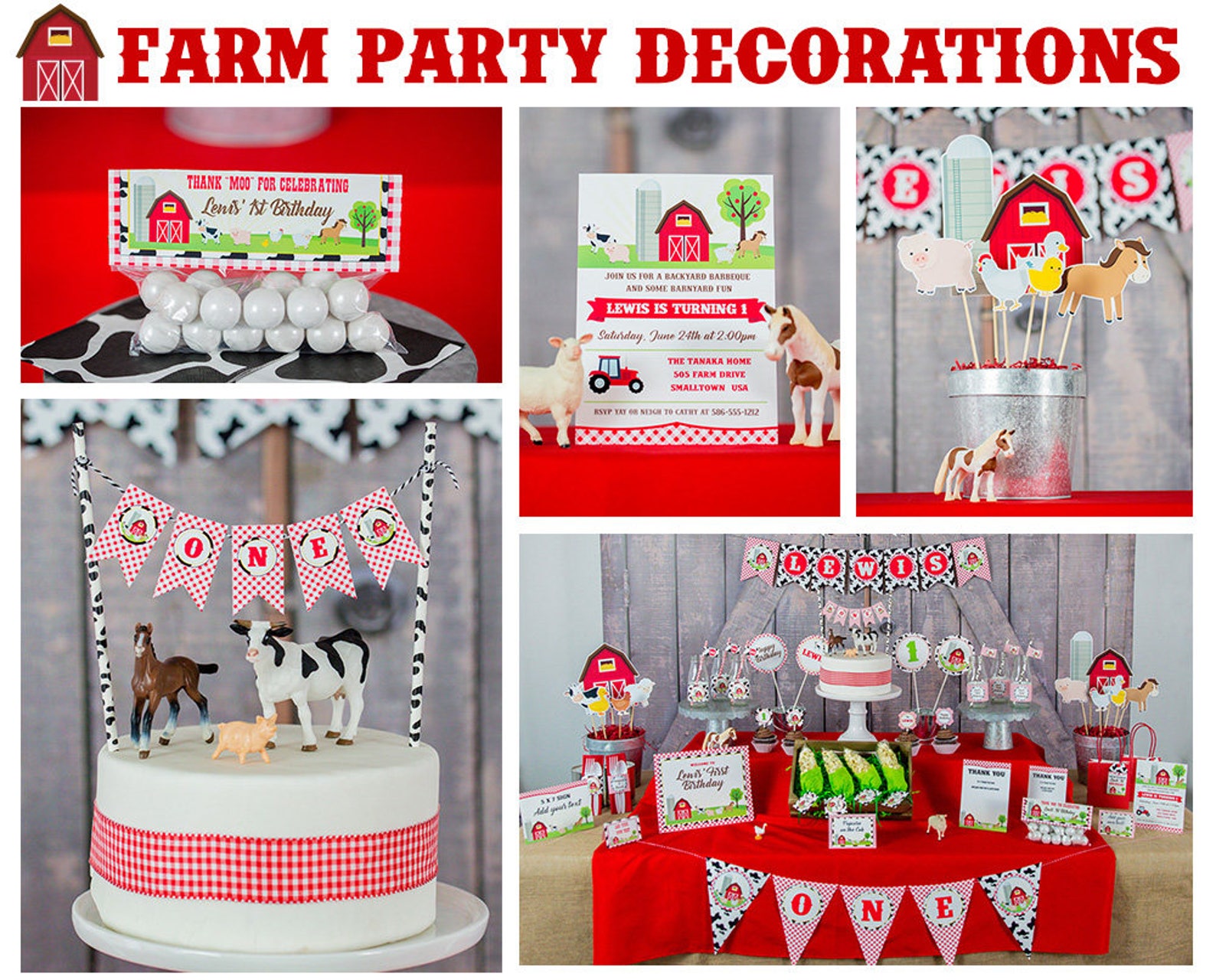 Farm Party Decorations Instant Download Farmer Decorations | Etsy