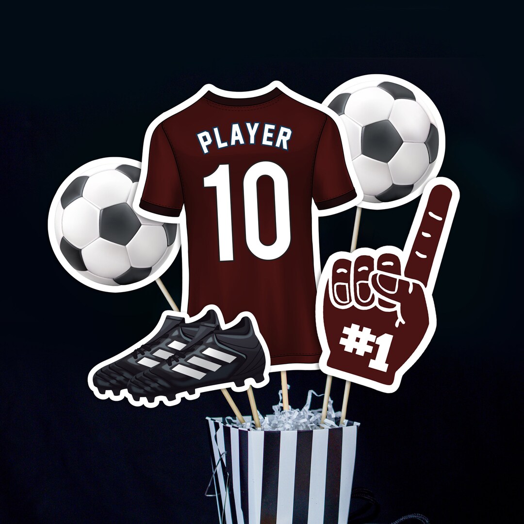 Soccer Centerpieces in Maroon Printable Football Centerpieces in Maroon ...