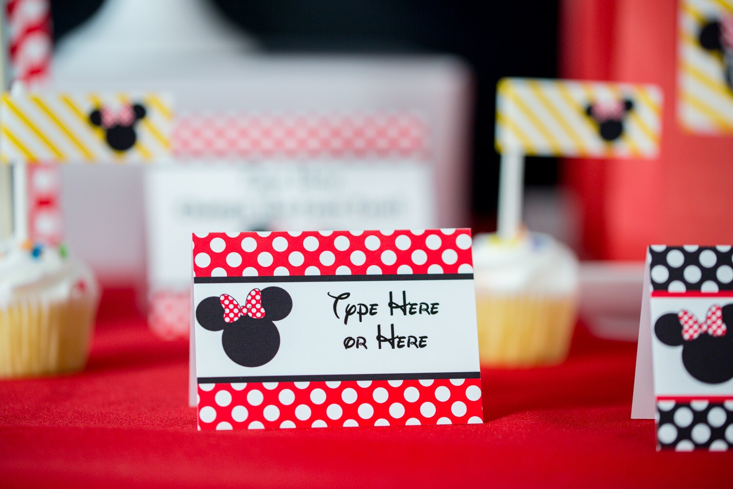 Minnie Mouse Party Food Labels INSTANT DOWNLOAD Red Minnie | Etsy