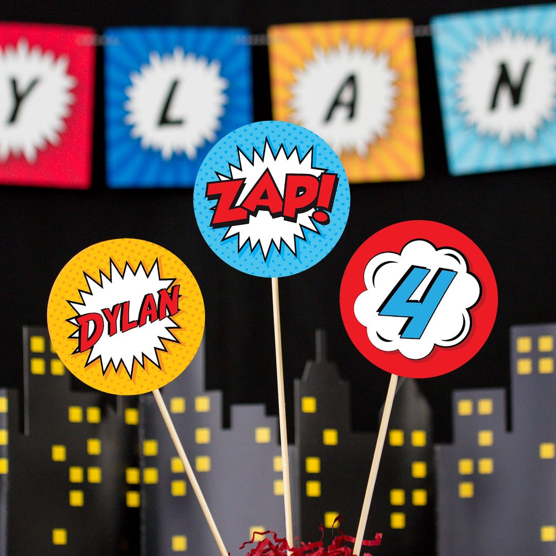 Superhero Party Centerpieces - Superhero Centerpieces - Superhero Table ...