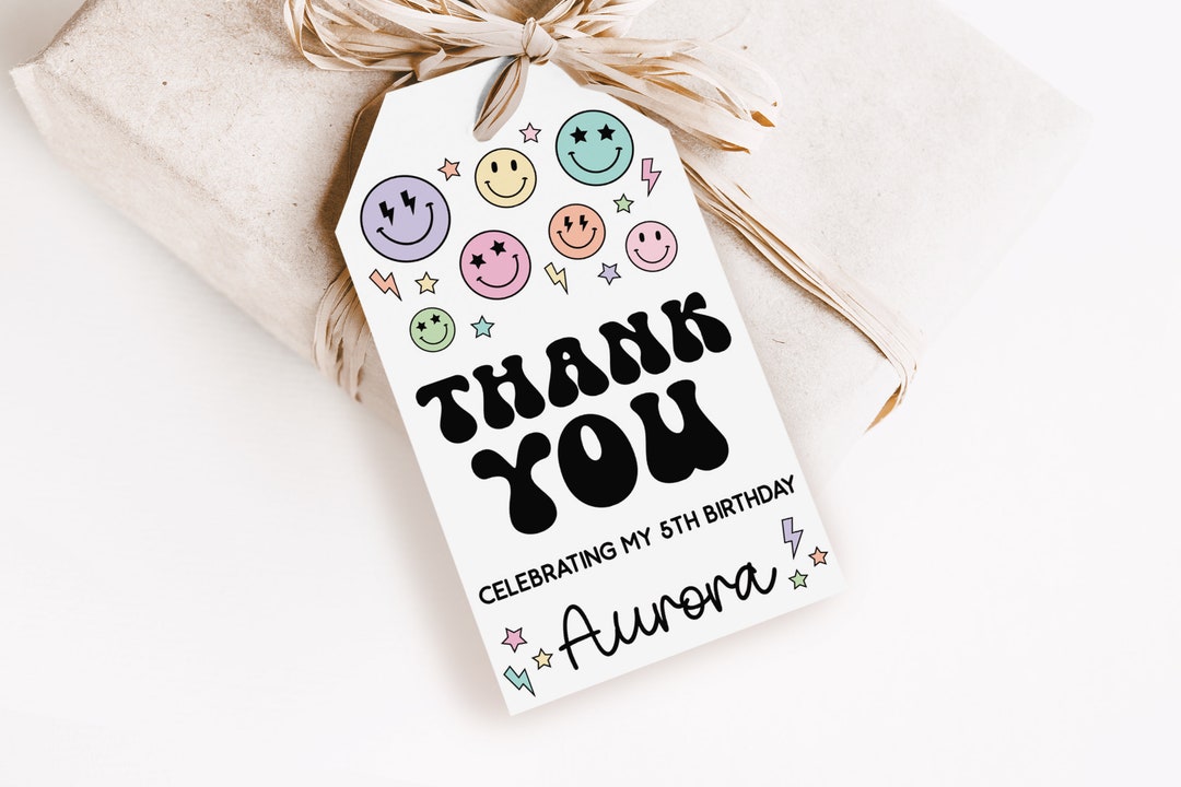 Editable Smiley Face Party Favor Tags Smiley Face Luggage Favor Tag ...