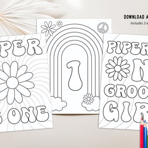 Daisy Coloring Pages Groovy Girl Activity Pages One Groovy Birthday ...