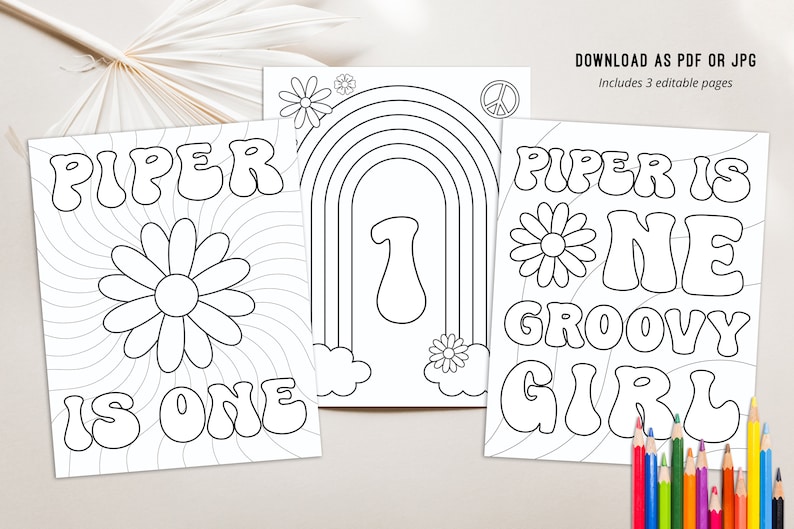 Daisy Coloring Pages Groovy Girl Activity Pages One Groovy Birthday ...