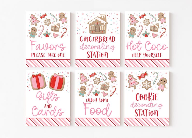Editable Christmas Cookies Party Sign Bundle, Instant Download ...