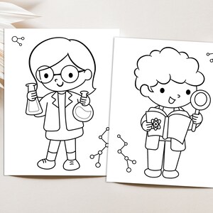 Editable Science Party Coloring Pages, Science Lab Activity Pages ...
