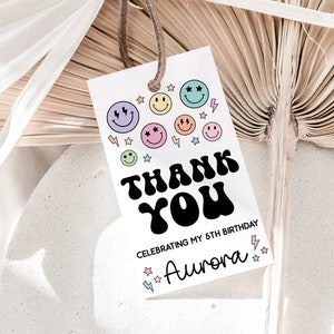 Editable Smiley Face Party Favor Tags Smiley Face Luggage Favor Tag ...