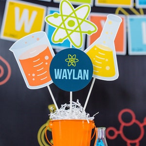 Science Party Centerpieces, Editable Science Lab Table Decorations ...