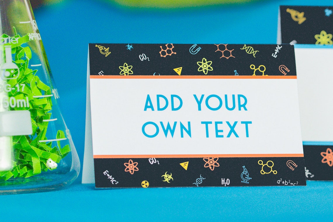 Science Party Food Labels in Blue Science Buffet Table Signs - Etsy