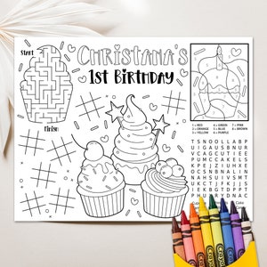 Editable Cupcake Birthday Coloring Page, Cupcake Cutie Coloring Page ...