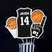 Basketball Centerpieces in Black, Printable Basketball Birthday Party ...