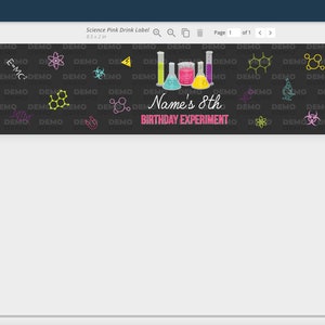 Science Party Drink Labels Science Party Water Label H2O Labels ...