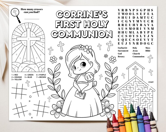 Communion Coloring Pages: Church Activity Placemats (PDF 8.5x11) - Etsy ...