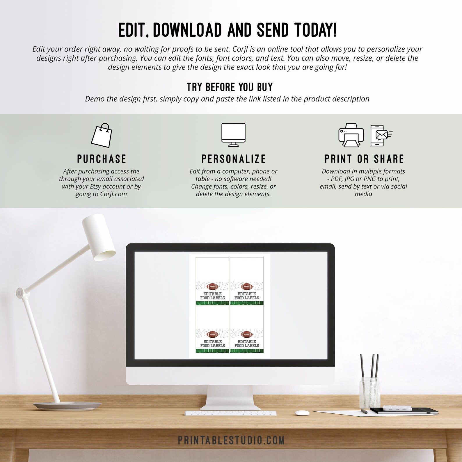 Football Food Labels, Printable Football Food Tent, Football Party Food ...