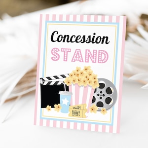 Editable Movie Party Signs Instant Download Pastel Movie Party Signs ...