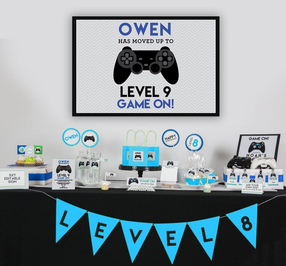 Large Video Game Party Sign - Instant Download X-Large Video Game Party ...
