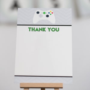 Video Game Thank You Card With White Controller - Video Game Party ...
