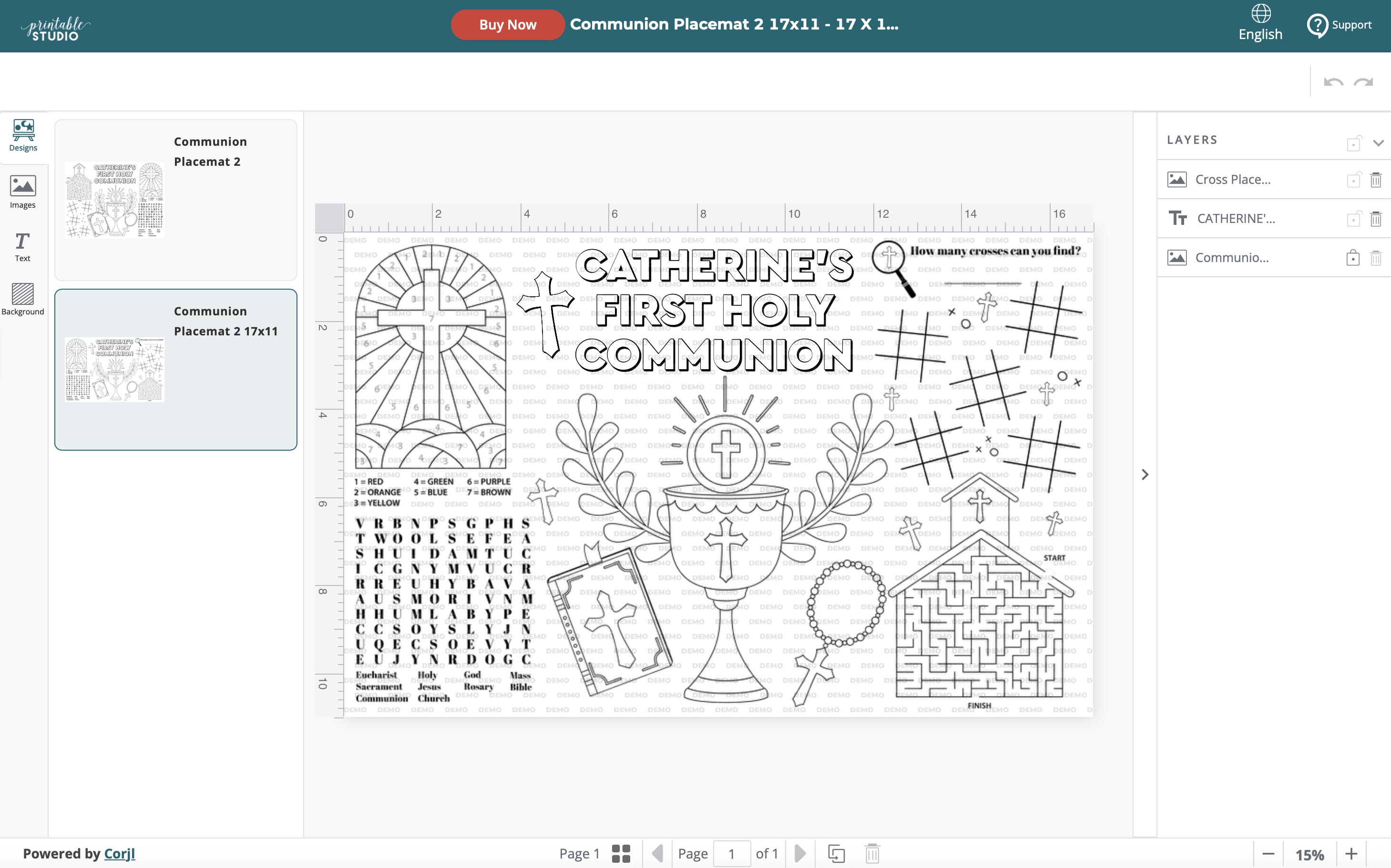 Editable Communion Placemat, First Communion Coloring Page, Communion ...