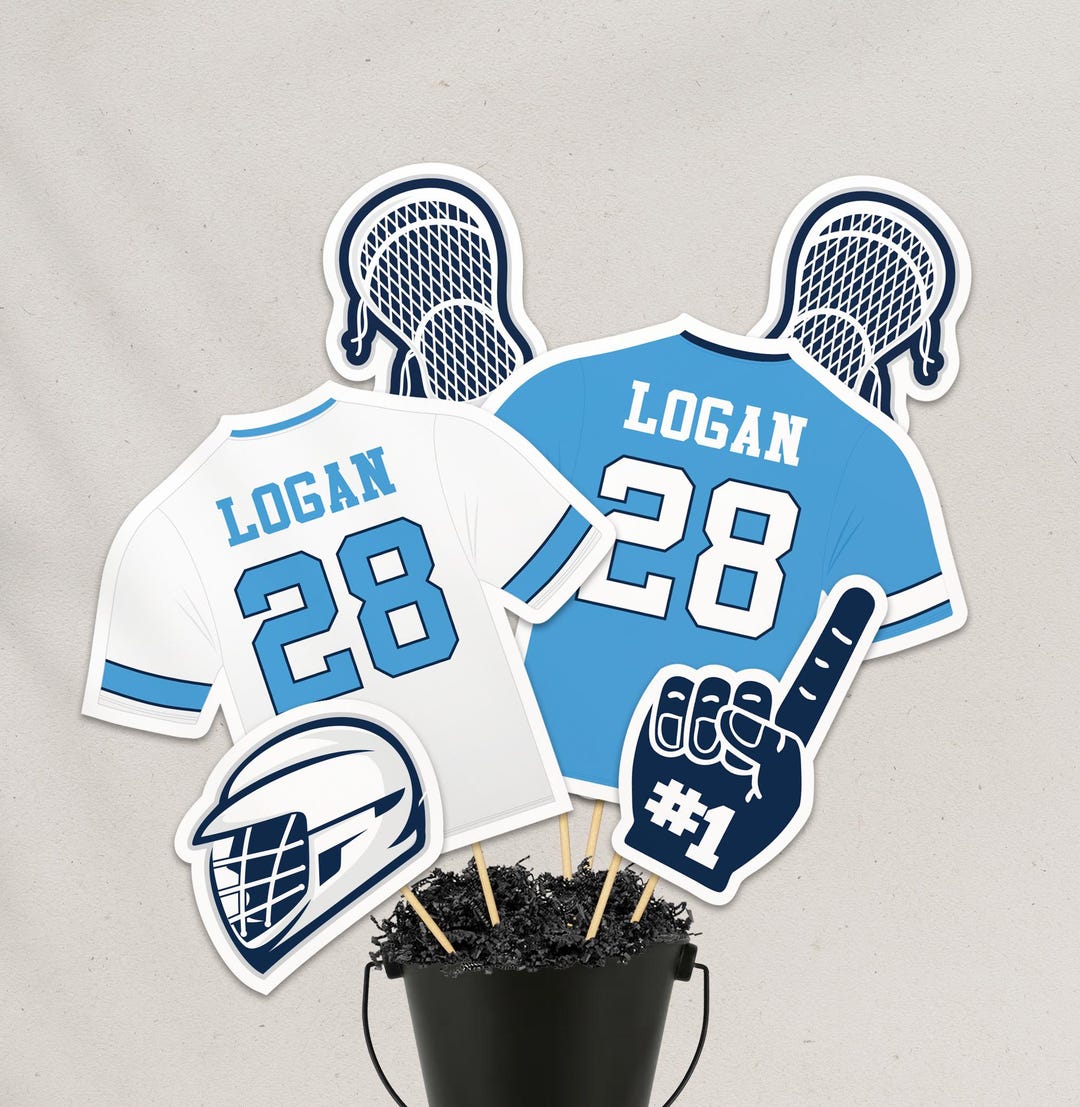 Lacrosse Centerpieces in Light Blue, Navy & White, Lacrosse Banquet ...