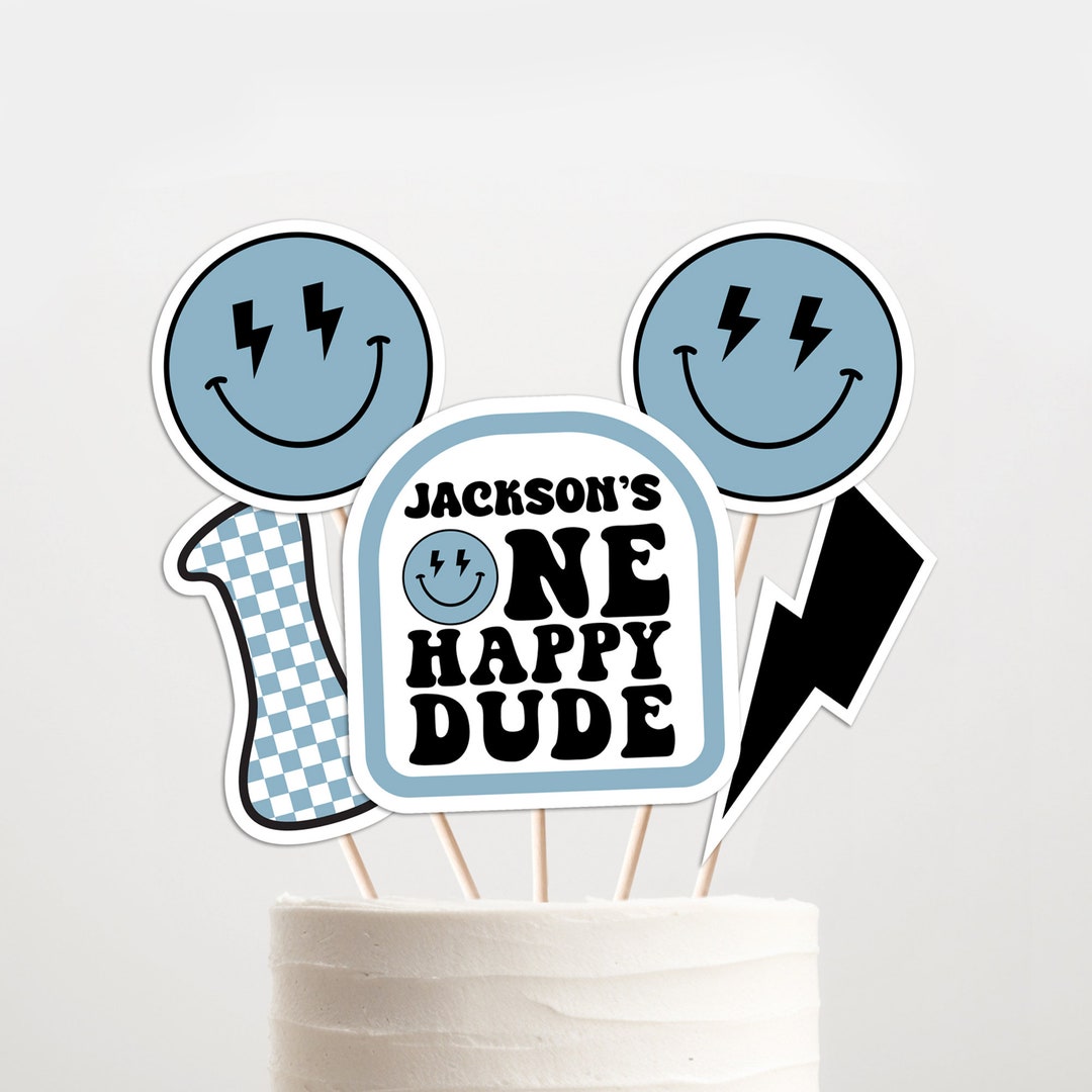 Editable Happy Dude Birthday Centerpieces, Happy Dude Table Decorations ...
