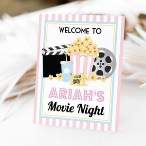 Editable Movie Party Signs Instant Download Pastel Movie Party Signs ...