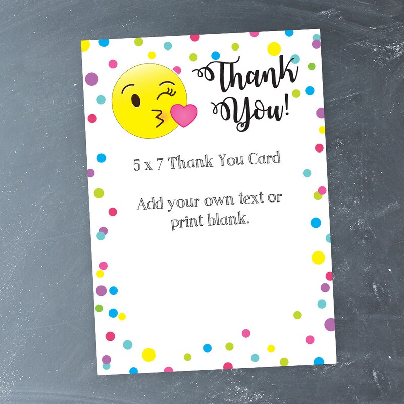 Emoji Thank You Card - Etsy