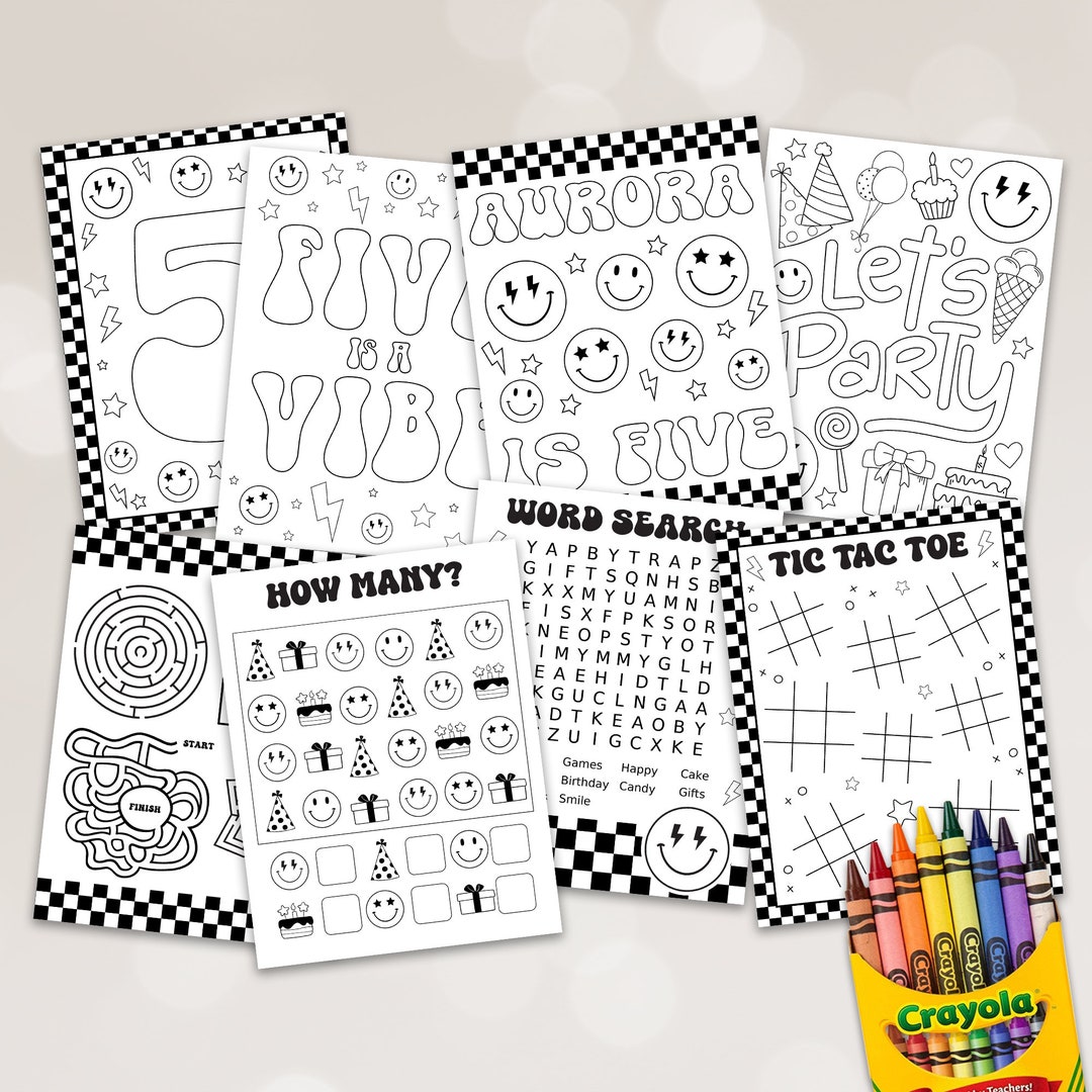 Editable Smiley Face Party Coloring Pages Smiley Face Activity Pages ...