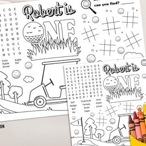 Editable Golf Placemat, Golf Coloring Page, Golf Activity Page Golf ...
