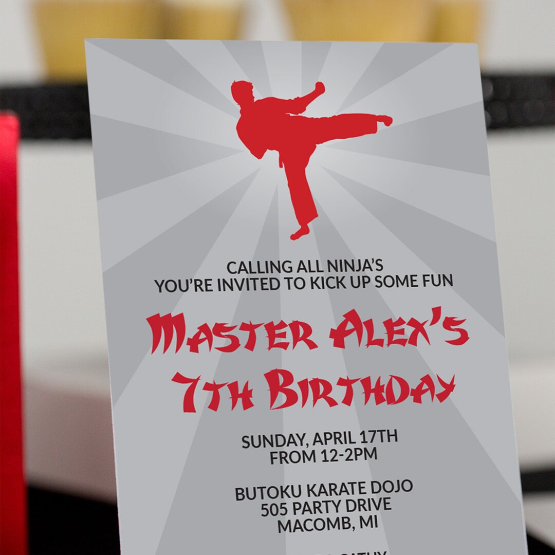Karate Party Invitation INSTANT DOWNLOAD Printable Ninja Invitation by ...