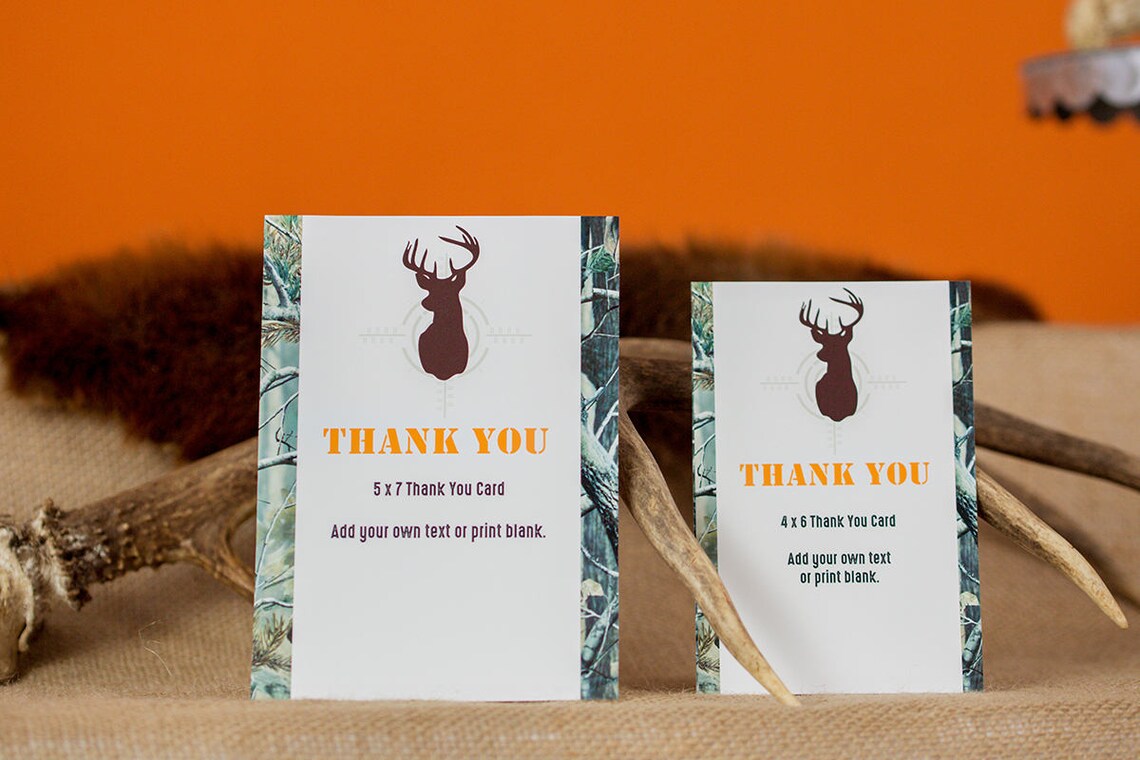 Hunting Thank You Card Hunting Party Thank You Card | Etsy