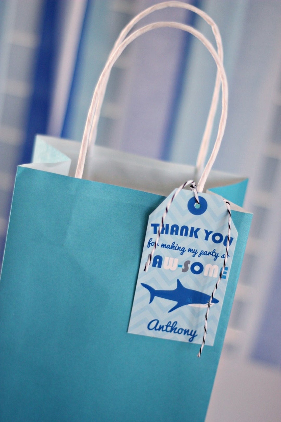 Shark Party Favor Tag Printable Shark Favor Tags Shark Birthday Party ...