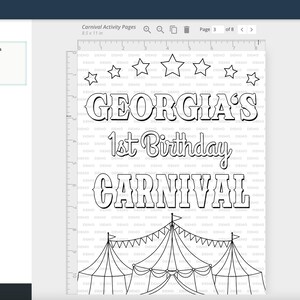 Carnival Coloring Pages, Circus Activity Pages, Carnival Birthday ...