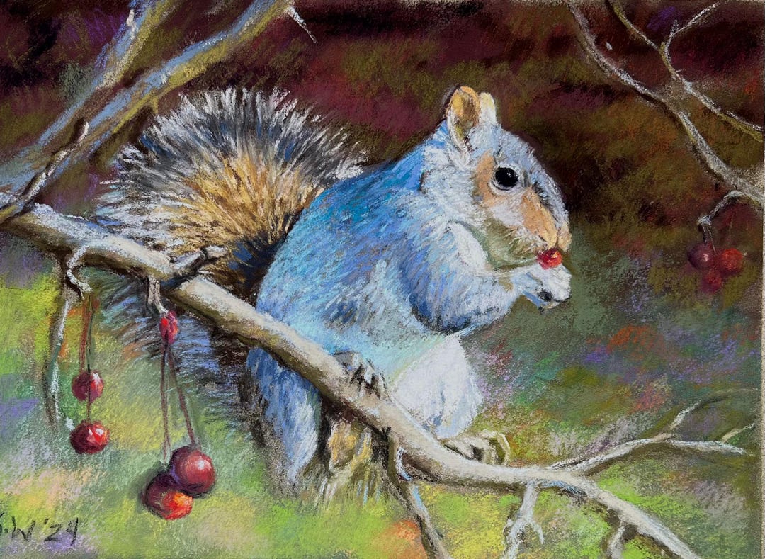 Grey Squirrel Painting Original Art - Etsy