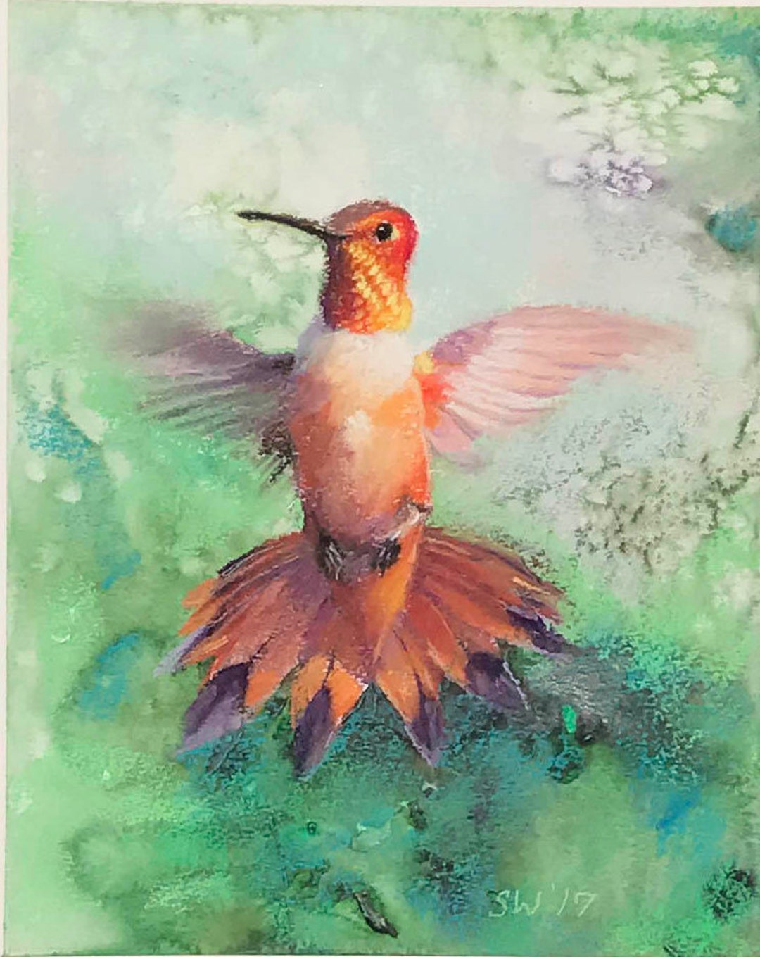 Hummingbird Painting Original Bird Art - Etsy