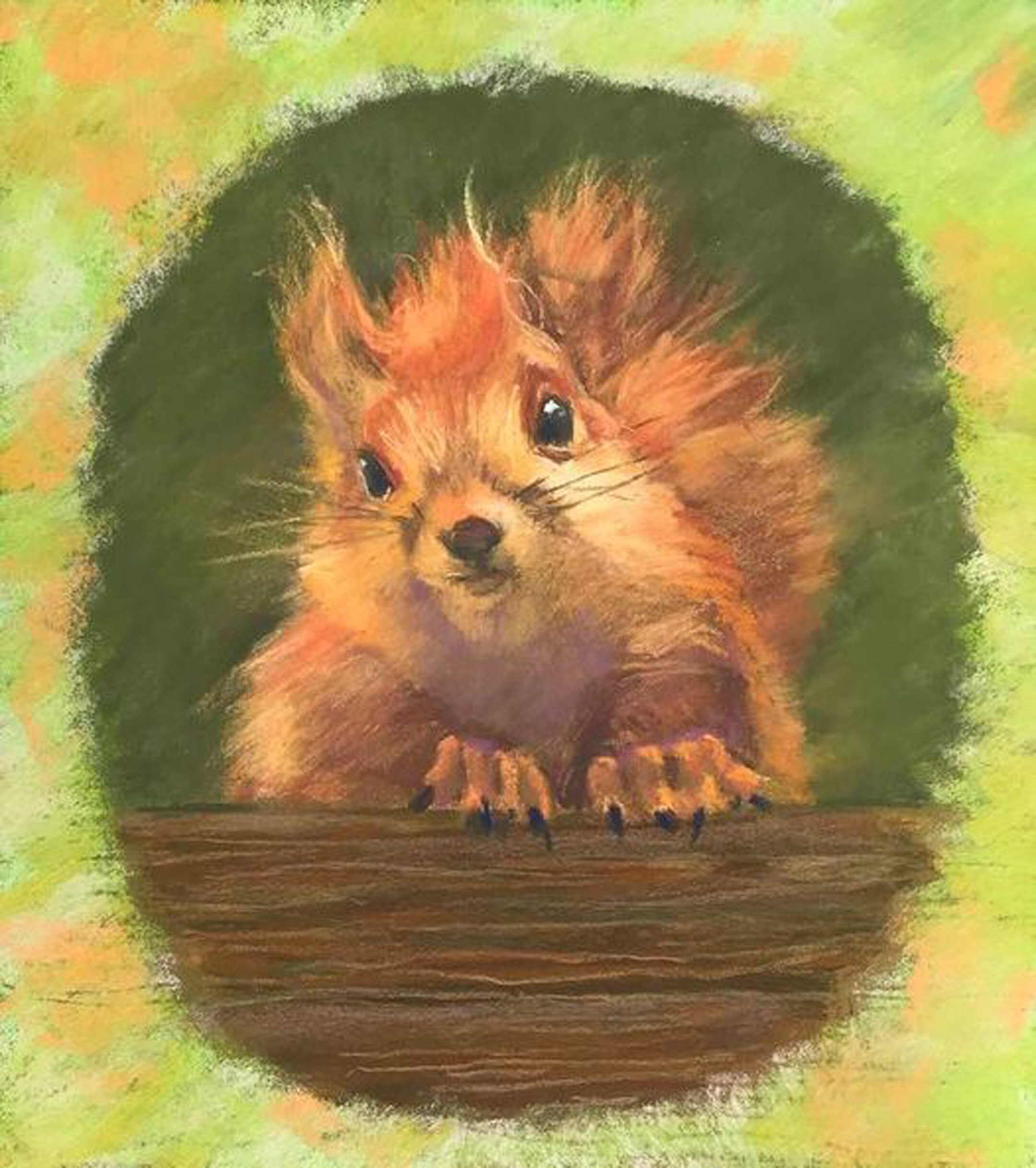 Squirrel Painting in Pastels Original Art - Etsy