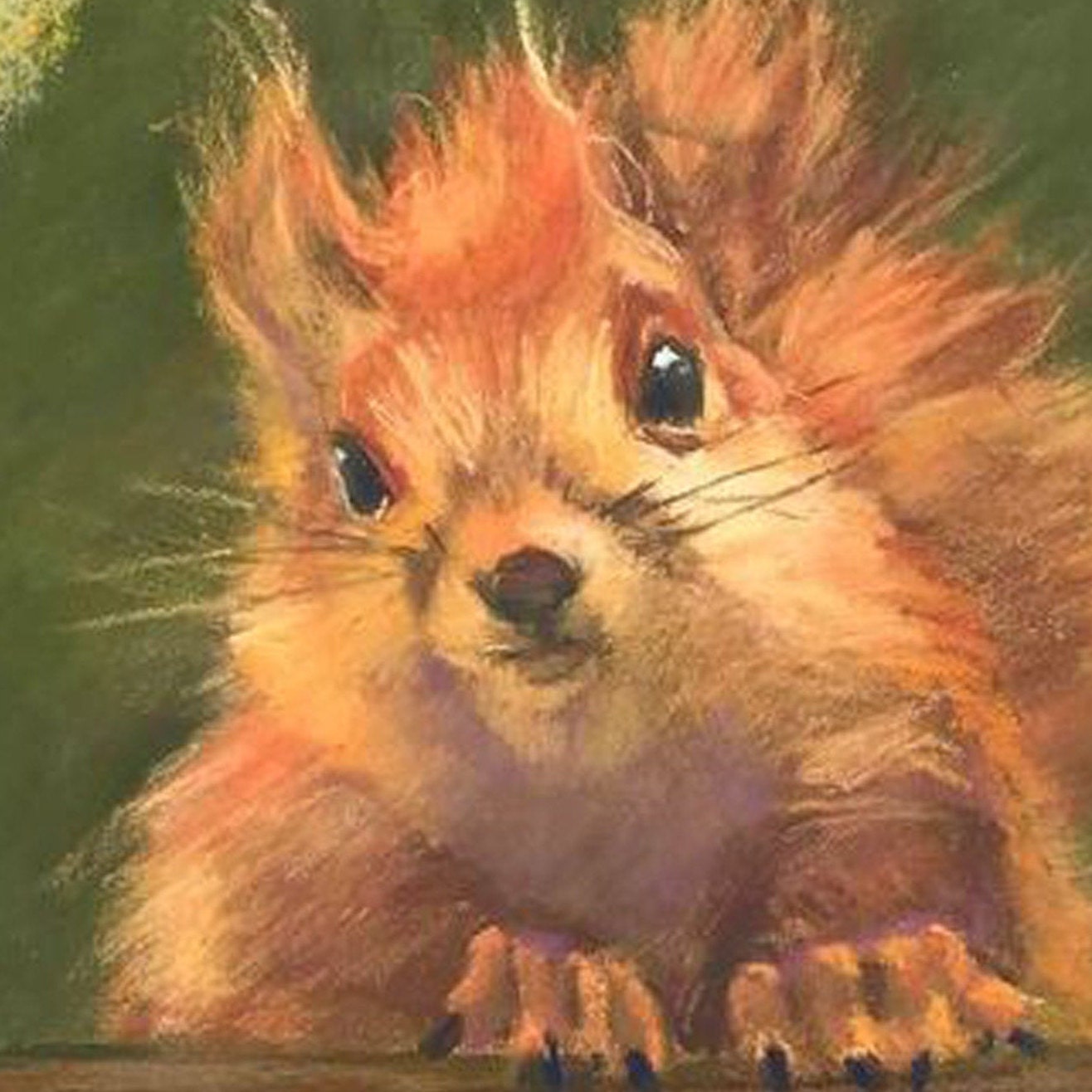 Squirrel Painting in Pastels Original Art - Etsy