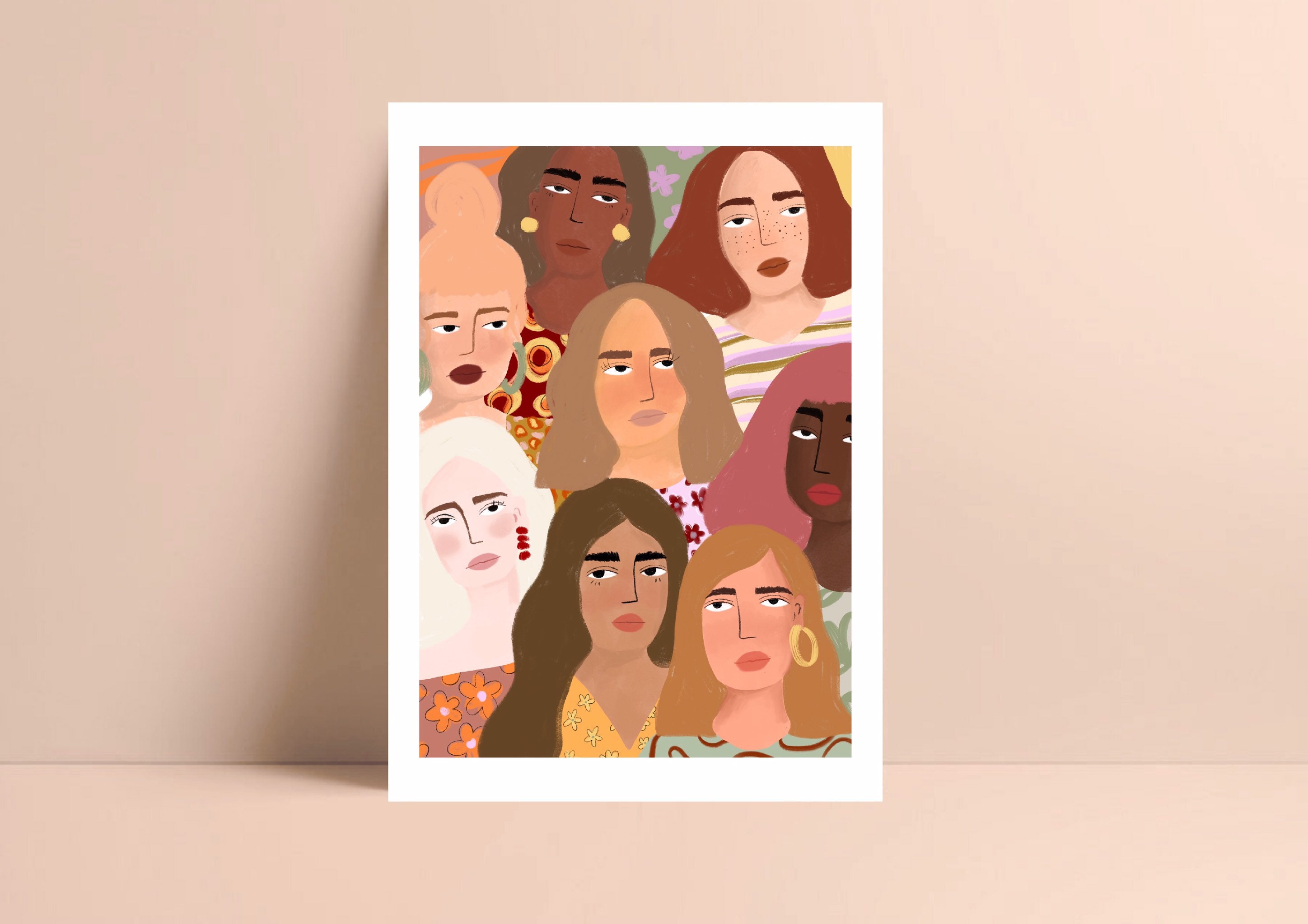 Girl Squad Art Print A4 Wallart A4 Illustration Print - Etsy