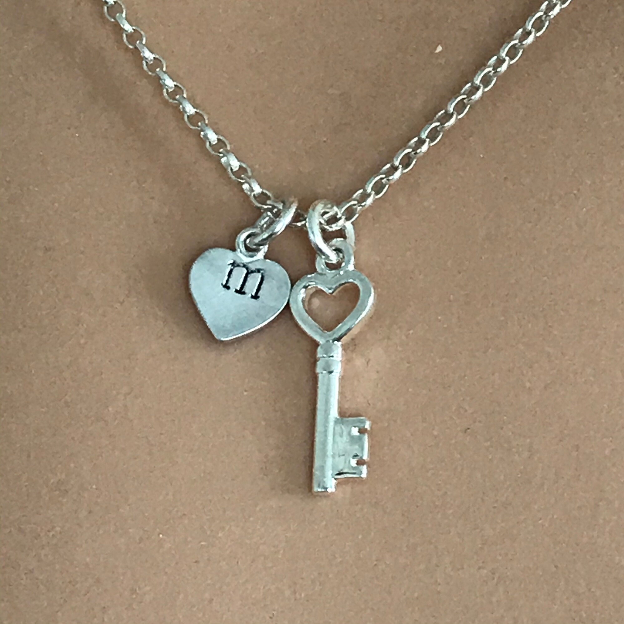 Sterling Silver Necklace for Women, Key to my Heart Personalised ...