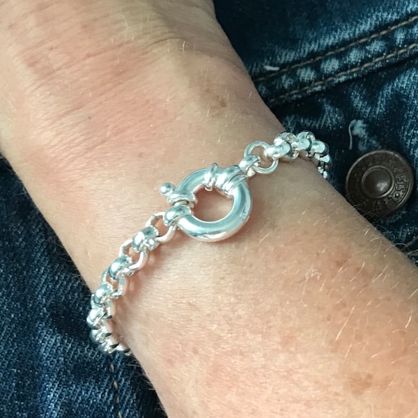 Chunky Sterling Silver Bracelet - Etsy