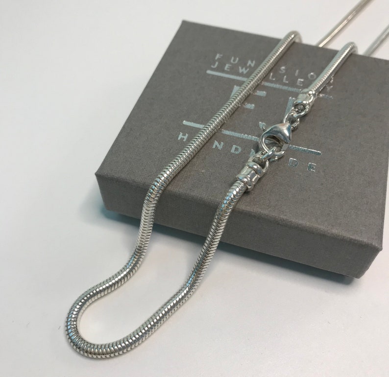 Sterling Silver Snake Chain Necklace Solid 3mm Round Chain - Etsy UK