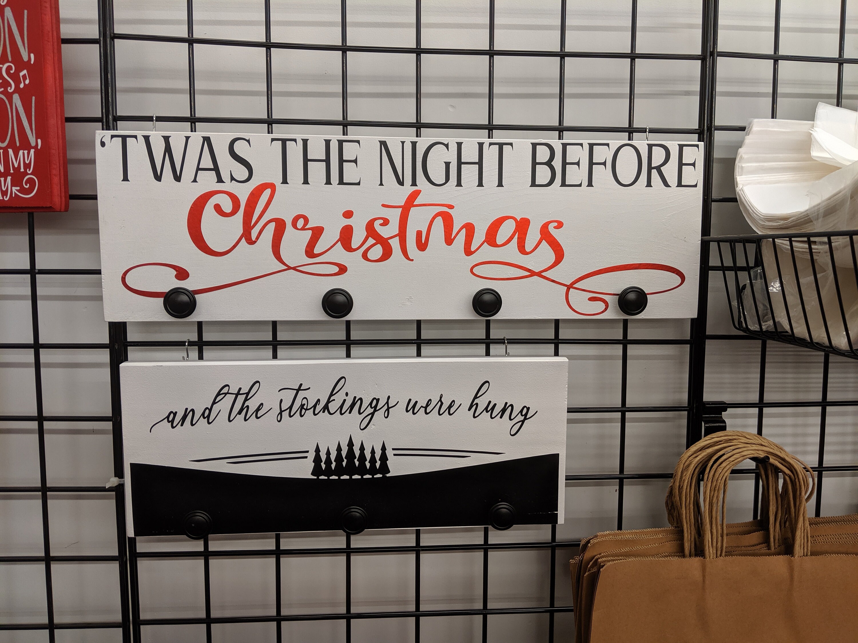 Stocking Holder Signs. Avail. 3,4,5 & 6 Hooks - Etsy