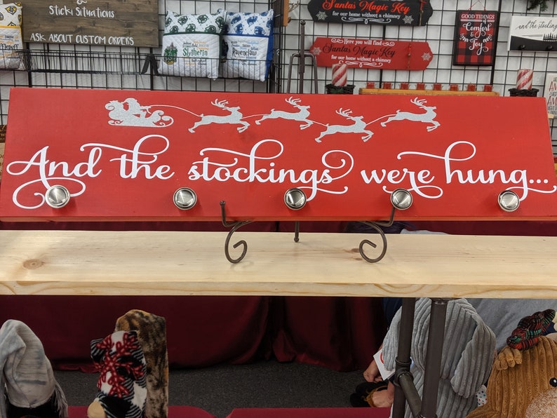 Stocking Holder Signs. Avail. 3,4,5 & 6 Hooks - Etsy