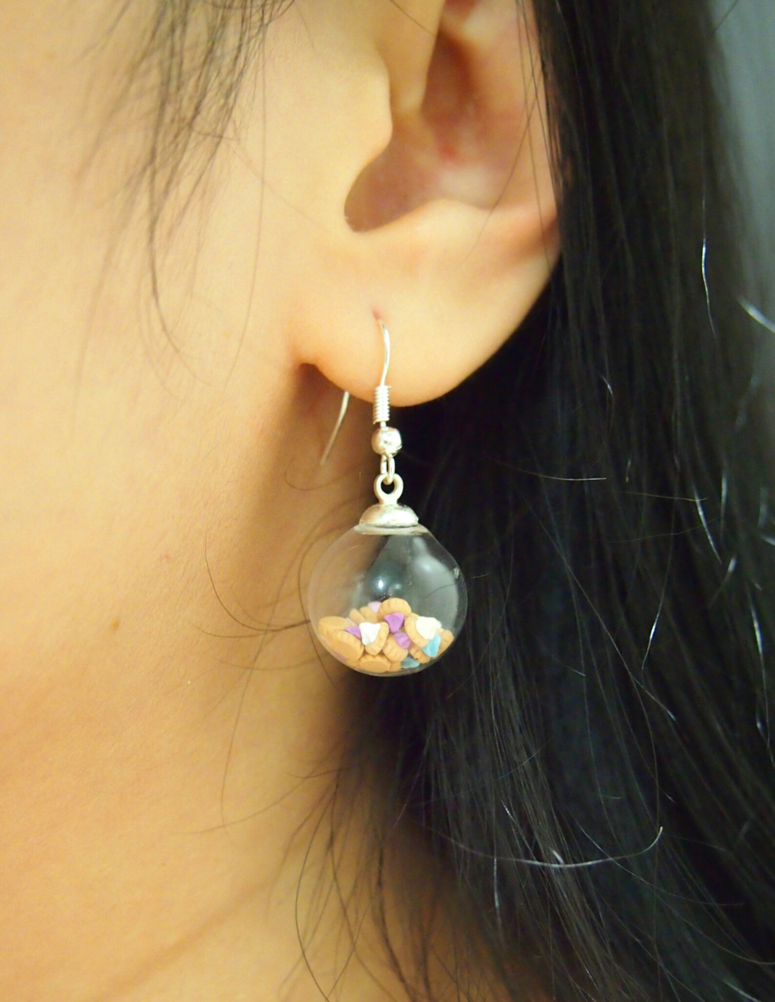 Mini Iced Gems Glass Globe Earrings - Etsy Australia