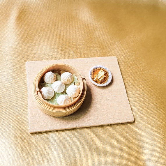 Miniature Xiao Long Bao With a Plate of Ginger Strips in - Etsy