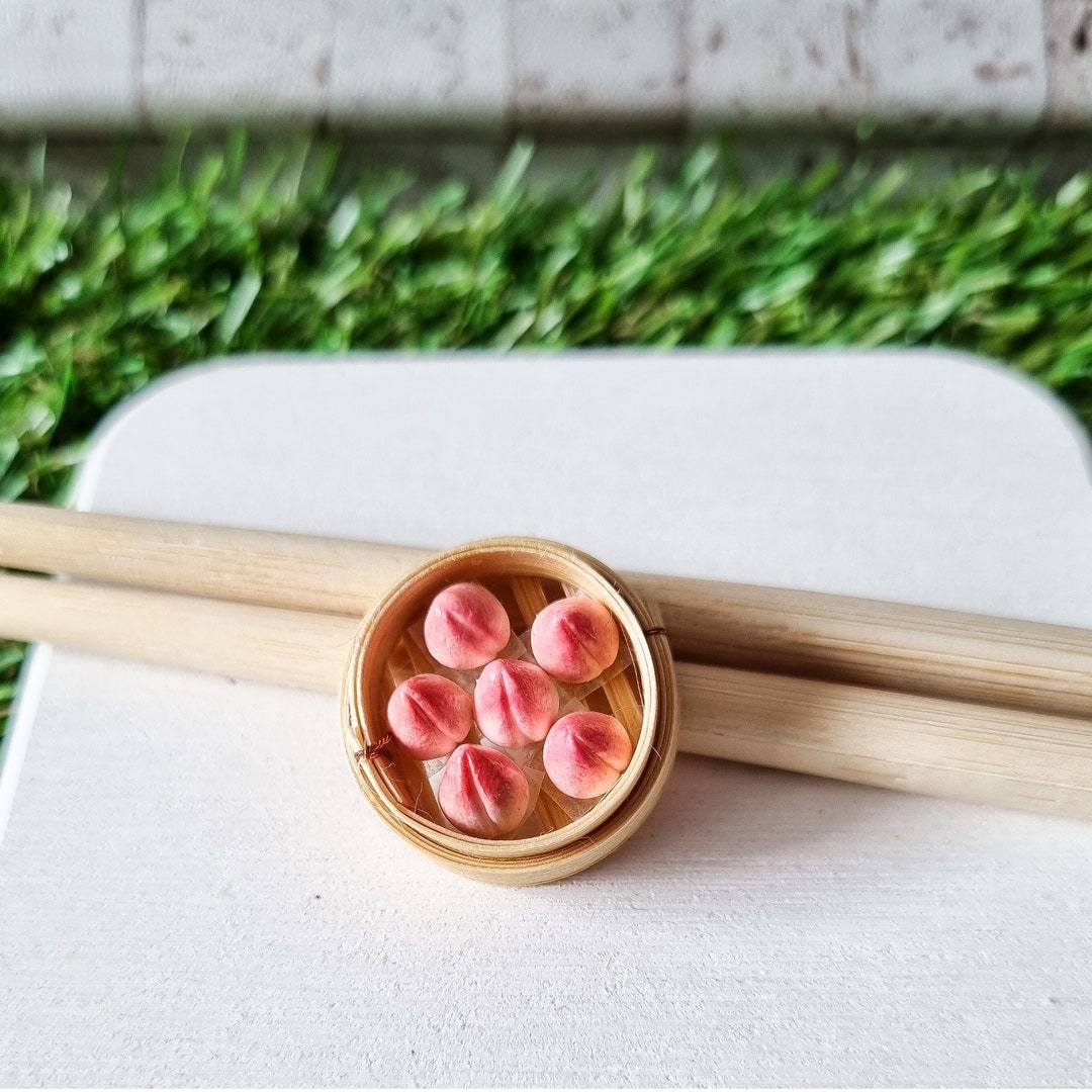Miniature Dim Sum - Basket of Longevity Bun (can Be Converted to Magnet ...