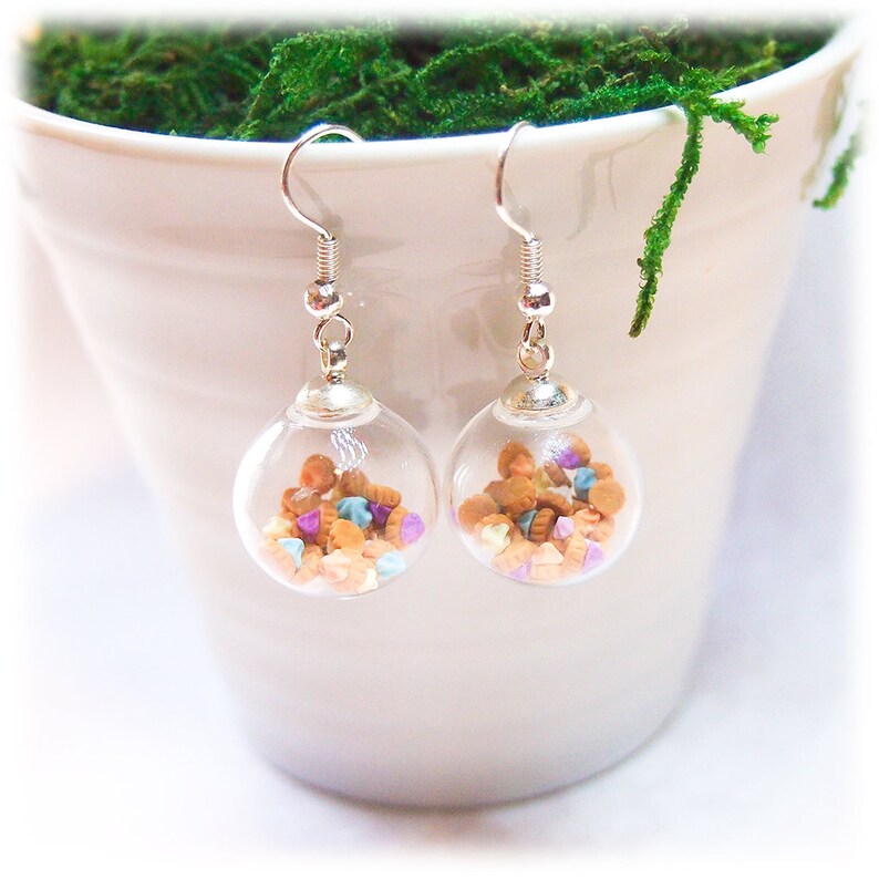 Mini Iced Gems Glass Globe Earrings - Etsy Australia