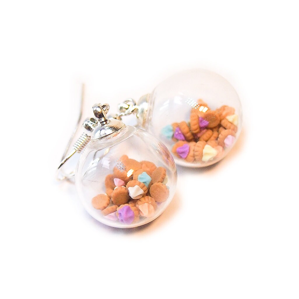 Mini Iced Gems Glass Globe Earrings - Etsy Australia