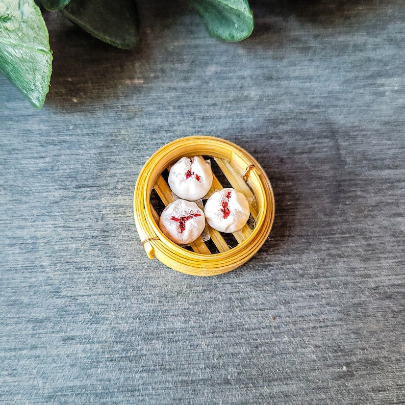 Miniature Dim Sum -char Siu Bao (can Be Converted to Magnet) - Etsy