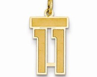 14k Number 11 Charm - Etsy